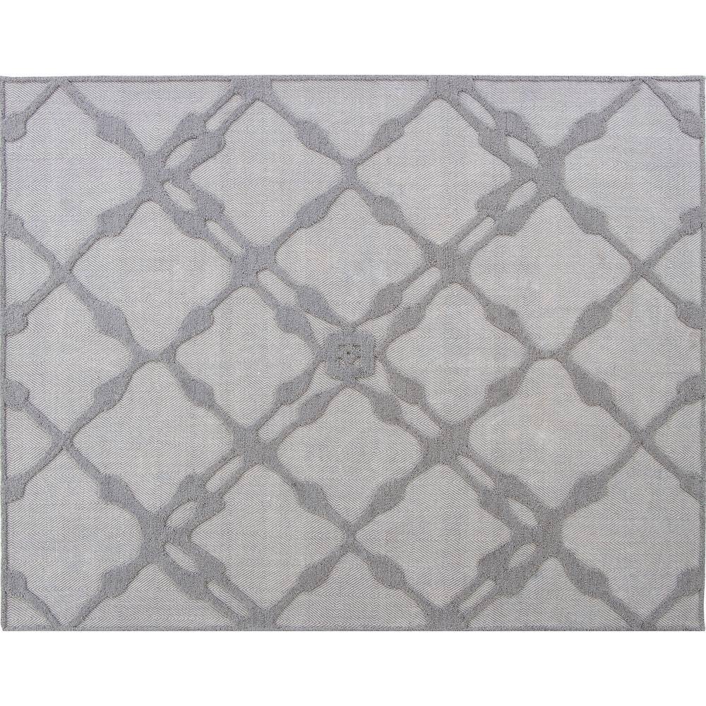 B1751 Grey 7 ft. 6 in. x 9 ft. 6 in. Hand Tufted Looped High and Low ...