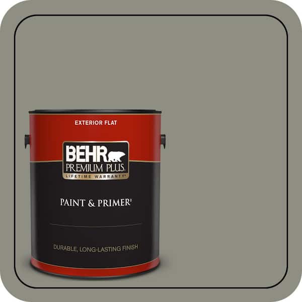 BEHR PREMIUM PLUS 1 gal. #N370-5 Incognito Flat Exterior Paint & Primer ...