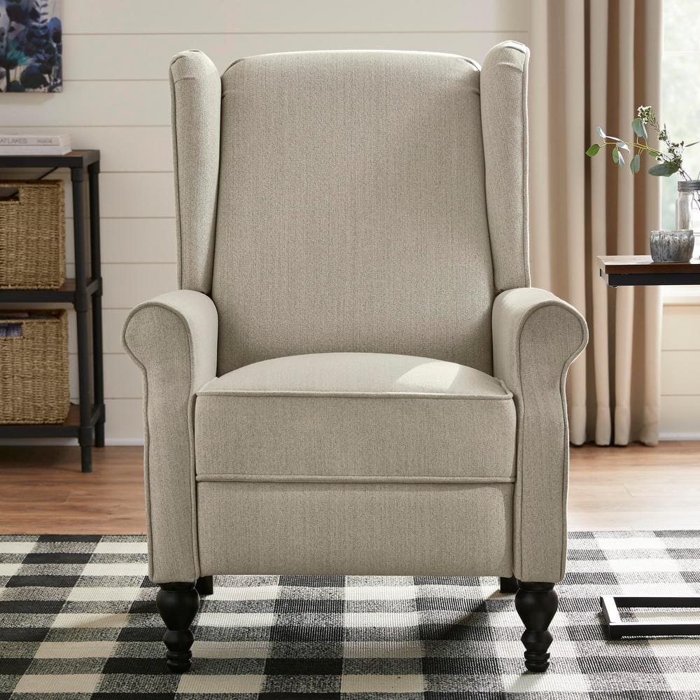 StyleWell Reedbury Biscuit Beige Fabric Standard (No Motion) Recliner ...