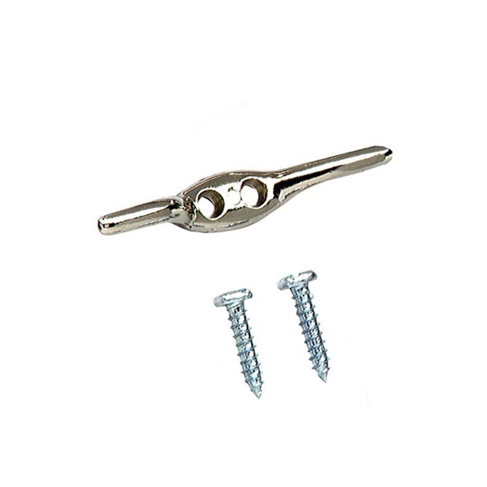 Everbilt 4-1/2 in. Nickel-Plated Rope Cleat 7240S-12 - The Home Depot