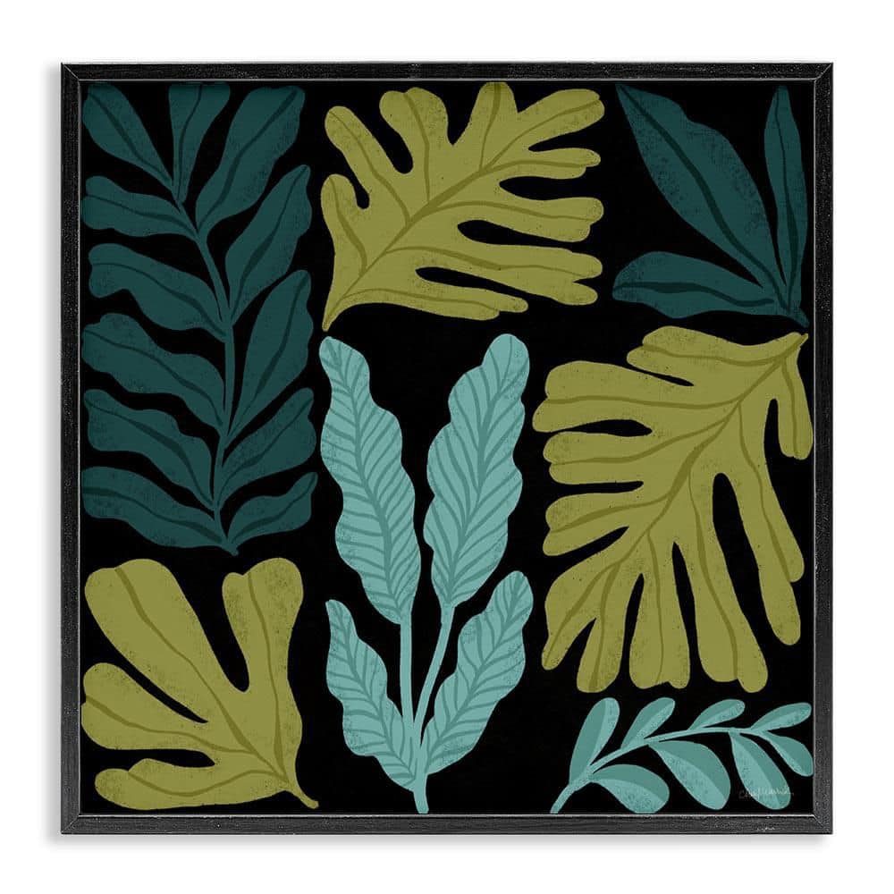 Stupell Industries Leaf Sprigs Collage by Cheryl Warrick Black Framed ...