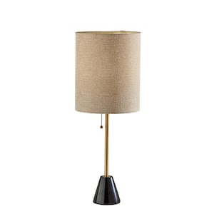 HomeRoots 27.5 in. Gray Modern Integrated LED Buffet Table Lamp with ...