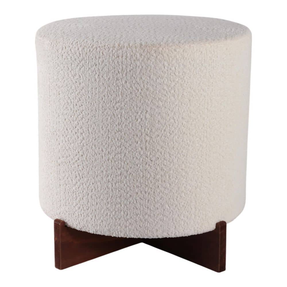 Liv & Skye Ivory Velvet Upholstery with X-Base Wood Frame Modern Teddy ...