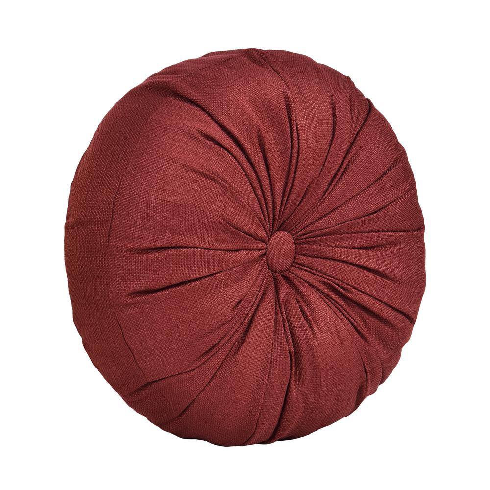 J QUEEN NEW YORK INC Bari Red Polyester Solid Round Decorative Throw ...