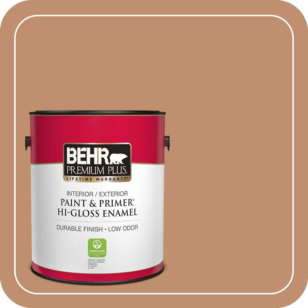 BEHR PREMIUM PLUS 1 gal. #260F-5 Applesauce Cake Hi-Gloss Enamel ...