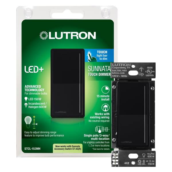 Lutron Sunnata Touch Dimmer Switch, for LED and Incandescent Bulbs, 150 ...