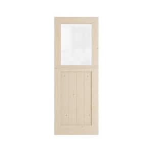 TENONER 30 in. x 80 in. Finished Interior Dutch Door, Half Frosted ...