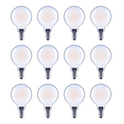 EcoSmart 60-Watt Equivalent G16.5 Globe Dimmable Frosted Glass Filament ...