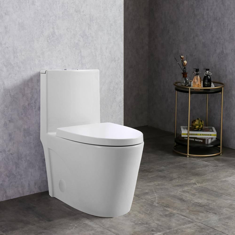 BWE 1-piece 0.8/1.28 GPF GPF Dual Flush Elongated Modern Toilet Soft Closing Seat, Quick Release ...