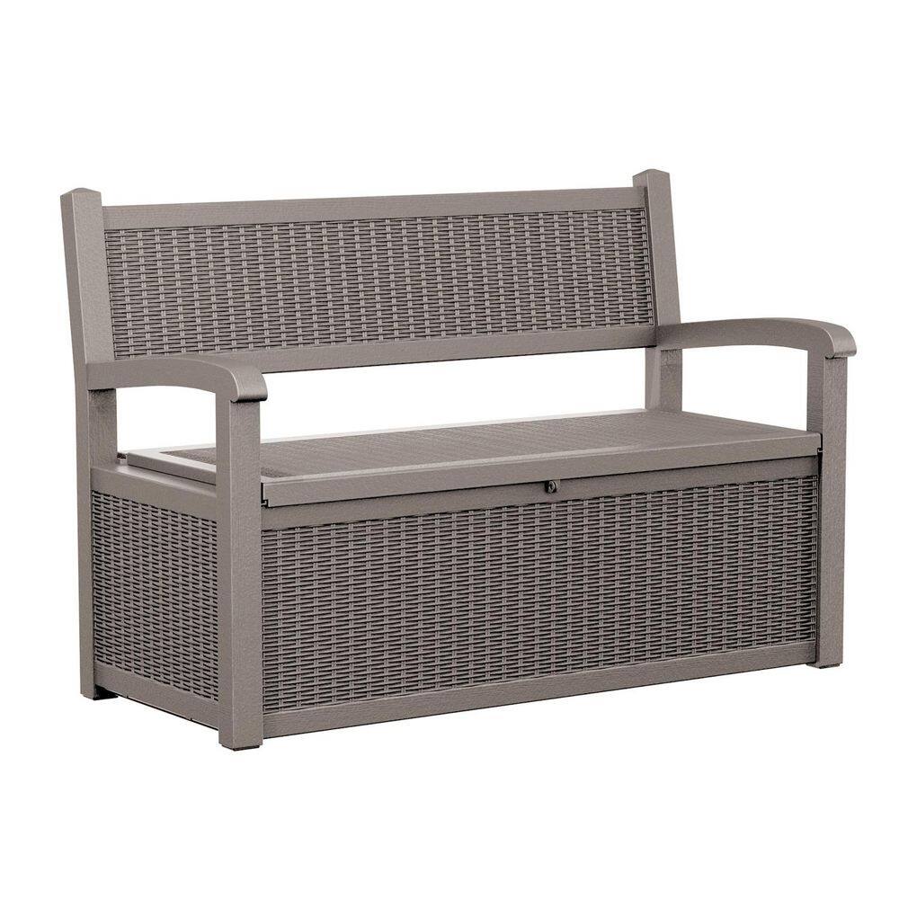 WTVWTV 80 Gal. Coffee Resin Outdoor Storage Bench with Waterproof ...