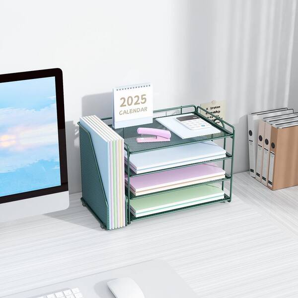 9.2 in. x 15.5 in. Dark Green Desk Organizers and Accessories, Paper ...
