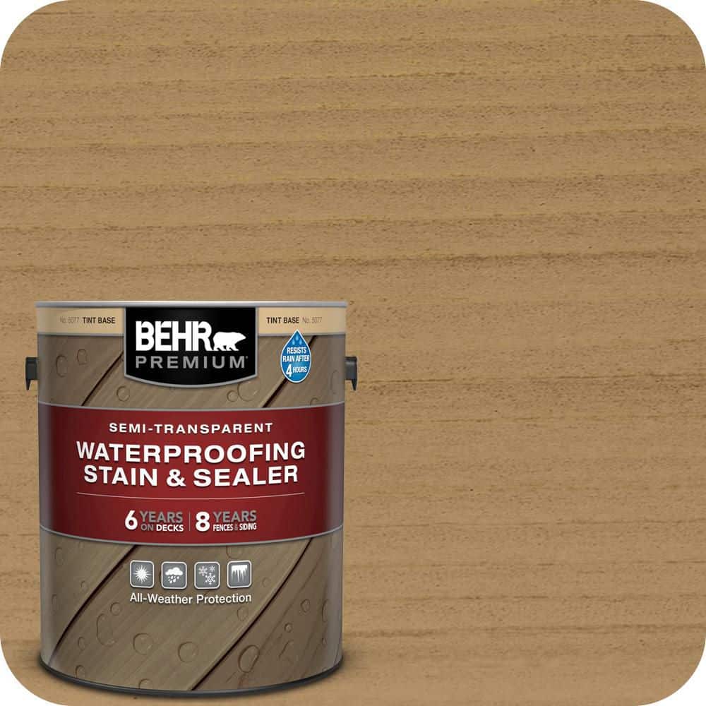 BEHR PREMIUM 1 gal. #ST-257 White Pine Semi-Transparent Waterproofing ...
