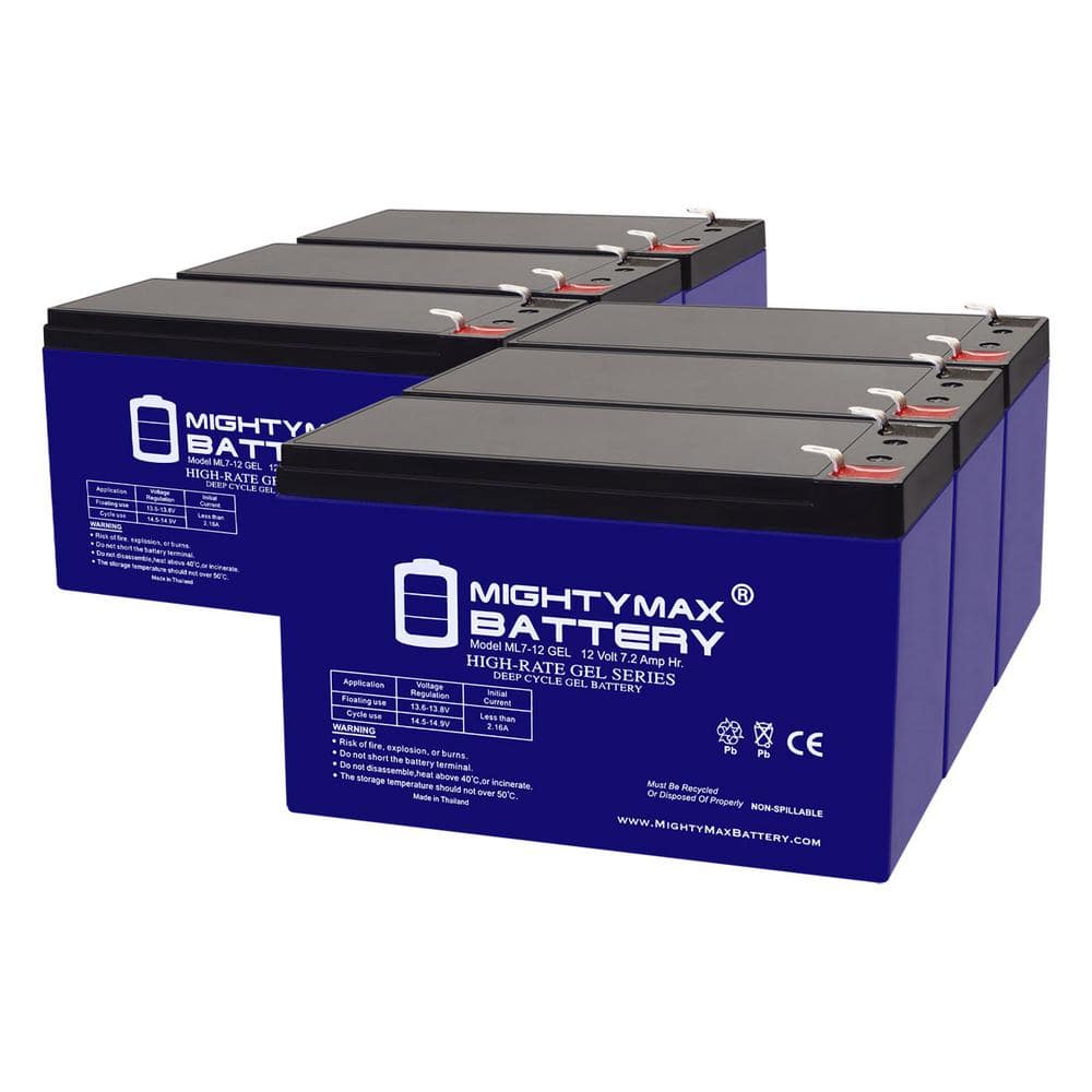 MIGHTY MAX BATTERY 12V 7AH GEL F1 Replacement Battery Compatible with ...