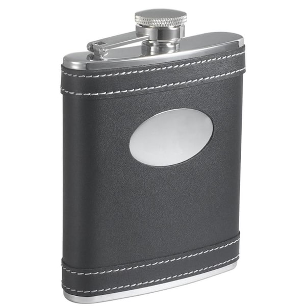 Visol Marlon Black Leather Liquor Flask VF2023 - The Home Depot