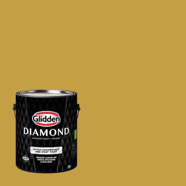 Glidden Diamond 1 gal. PPG1107-7 Golden Field Flat Interior Paint with ...