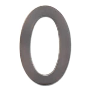 Architectural Mailboxes 5 in. Antique Brass Floating House Number 0 ...