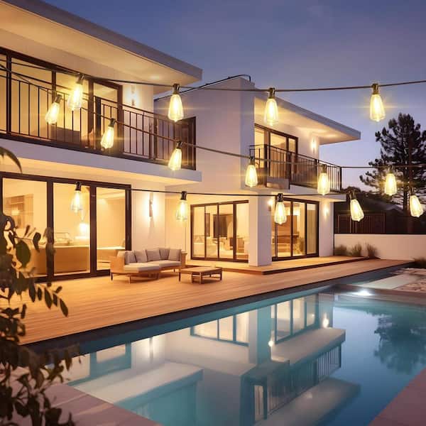 KOAOEIRS 25-Light 50 ft. Indoor/Outdoor Plug-in with E12 Base 2700K ...