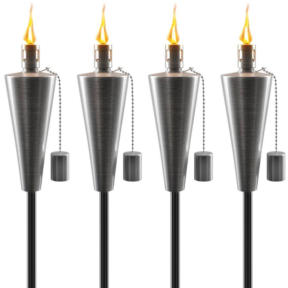Sorbus Outdoor Torches with Wick aand Snuffer Cap Set of 4 (Cone ...