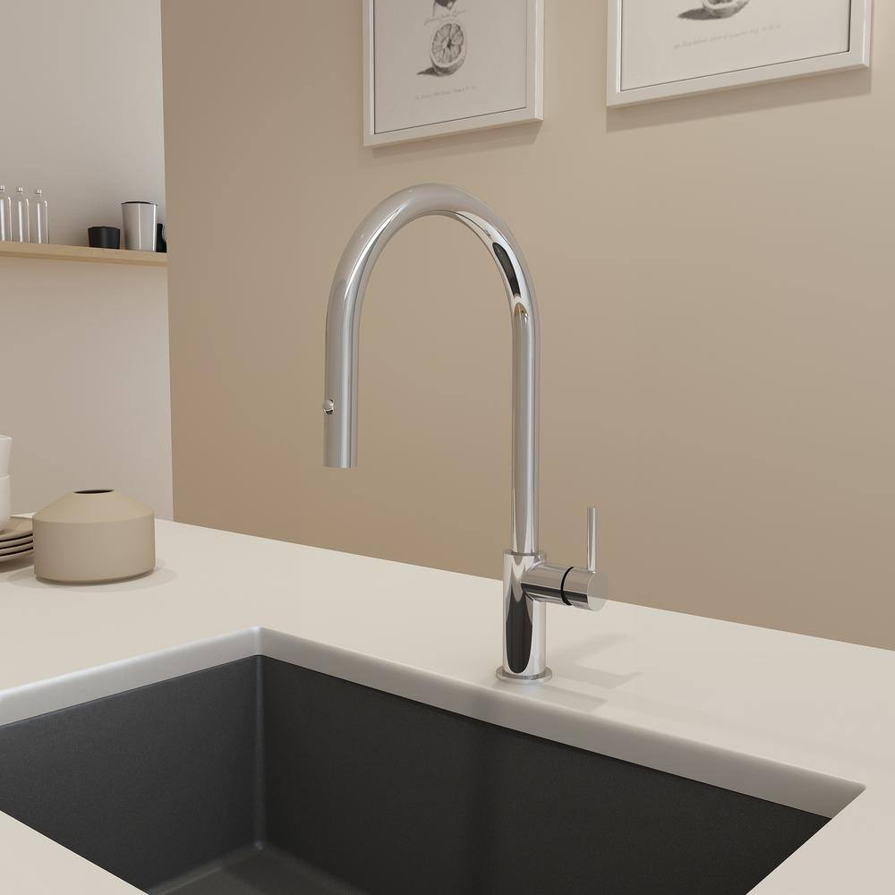 BOCCHI Baveno Duo Single Handle Pull Down Sprayer Kitchen Faucet in ...