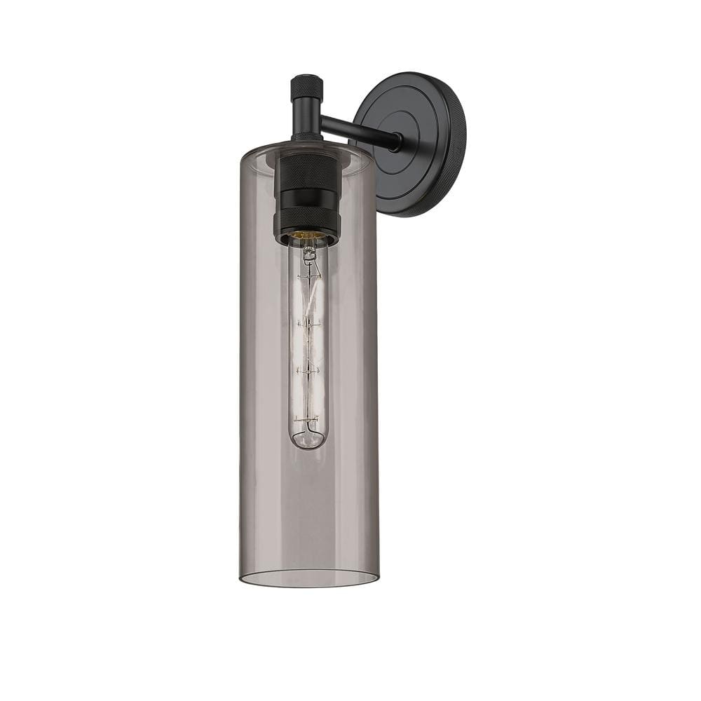 Innovations Crown Point 1-Light Matte Black Wall Sconce with Glass ...