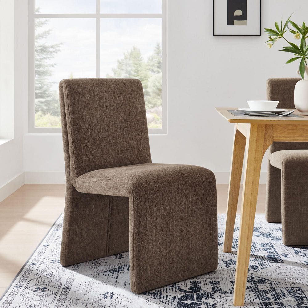 MODWAY Emory Fabric Slipper Dining Chair in Mocha EEI-7185-MOC - The ...