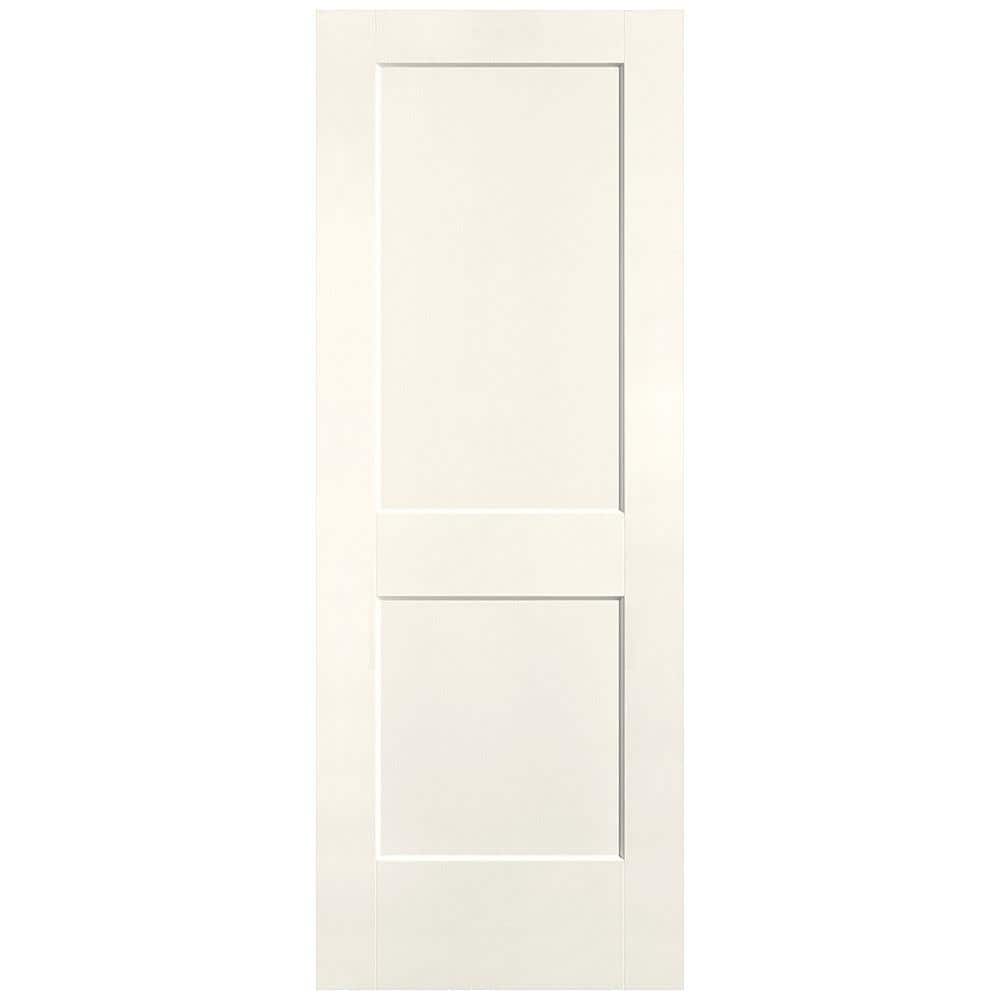 Masonite 30 in. x 80 in. 2-Panel Logan Single Bore Solid Core Ivory ...