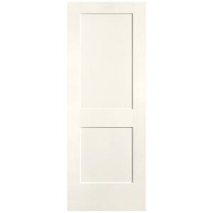 Masonite 24 in. x 80 in. 3-Panel Winslow Single Bore Solid Core Ivory ...