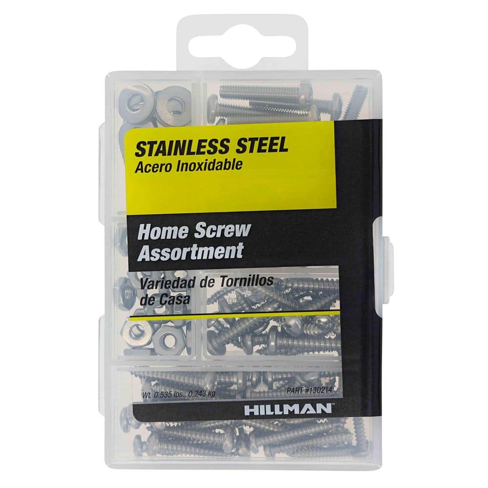 Hillman Stainless Steel Home Screw Assorted Kit (130-Pack) 130214 - The ...