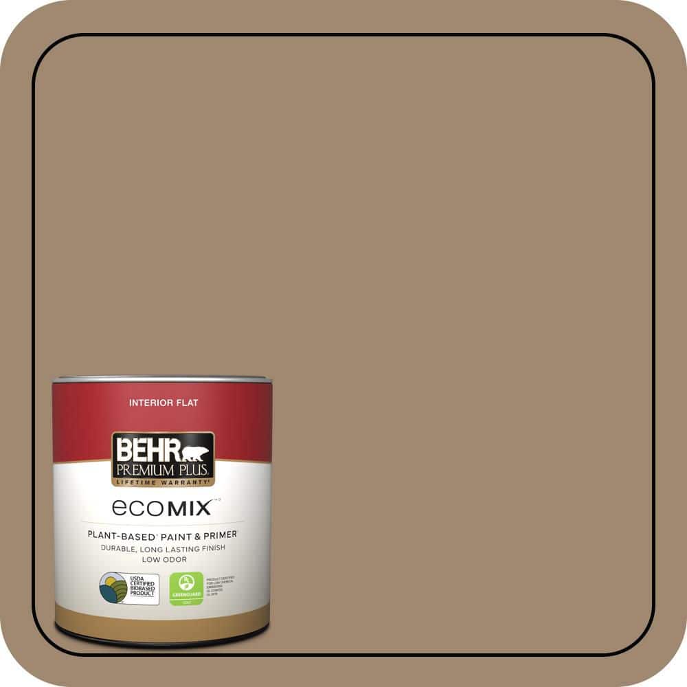 BEHR PREMIUM PLUS 1 qt. #700D-5 Toffee Crunch Flat EcoMix Plant-Based ...