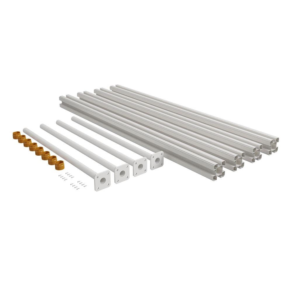 WamBam Fence Premium No-Dig 6 ft. Line Post and Surface Mount Bundle (4 ...