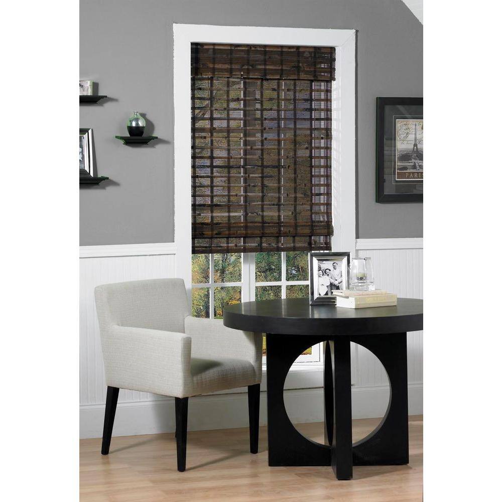 DesignView Mahogany Palisades Bamboo Roman Shade - 48 in. W x 72 in. L ...