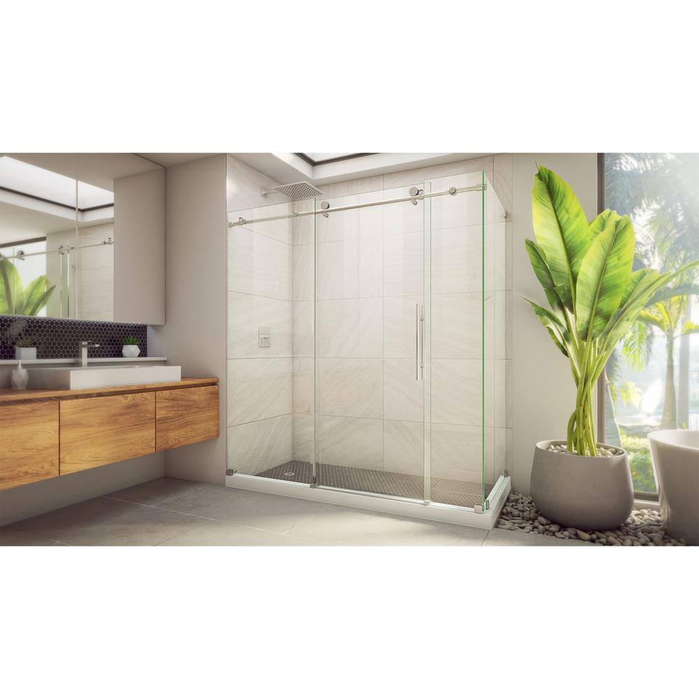 DreamLine Enigma-X 34 1/2 in. D x 72 3/8 in. W x 76 in. H Clear Sliding Shower Enclosure in ...