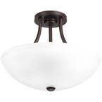 Progress Lighting Gather Collection 2-Light Antique Bronze Semi-Flush ...