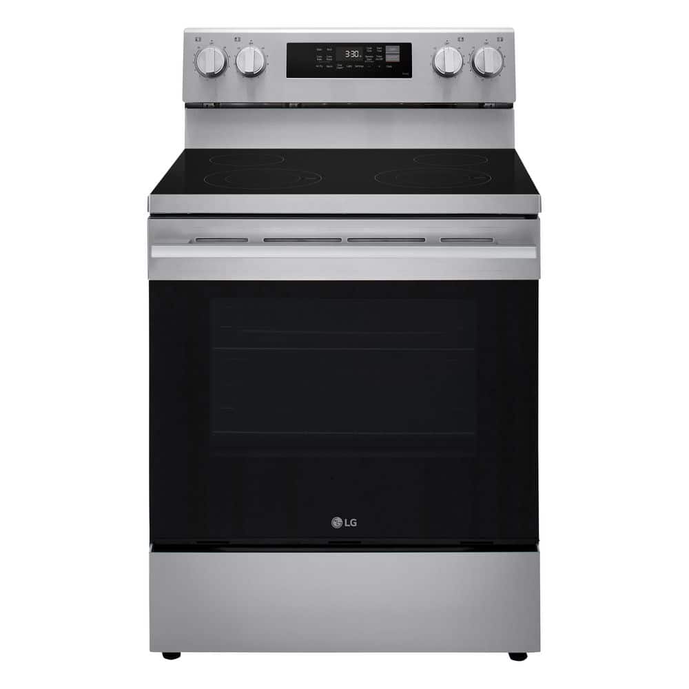 LG 30 in. 6.3 cu. ft. Electric Single Smart Oven Range with Air Fry Fan ...