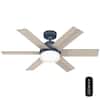 Hunter Pacer 44 in. Indoor Indigo Blue Ceiling Fan with Light Kit and ...