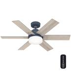 Hunter Pacer 44 in. Indoor Indigo Blue Ceiling Fan with Light Kit and ...