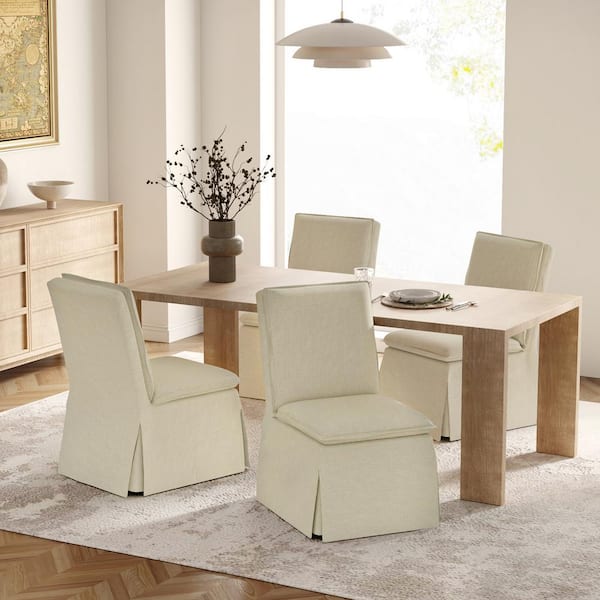 JAYDEN CREATION Vivian Linen 19 in. W Removable and Washable Slipcover ...