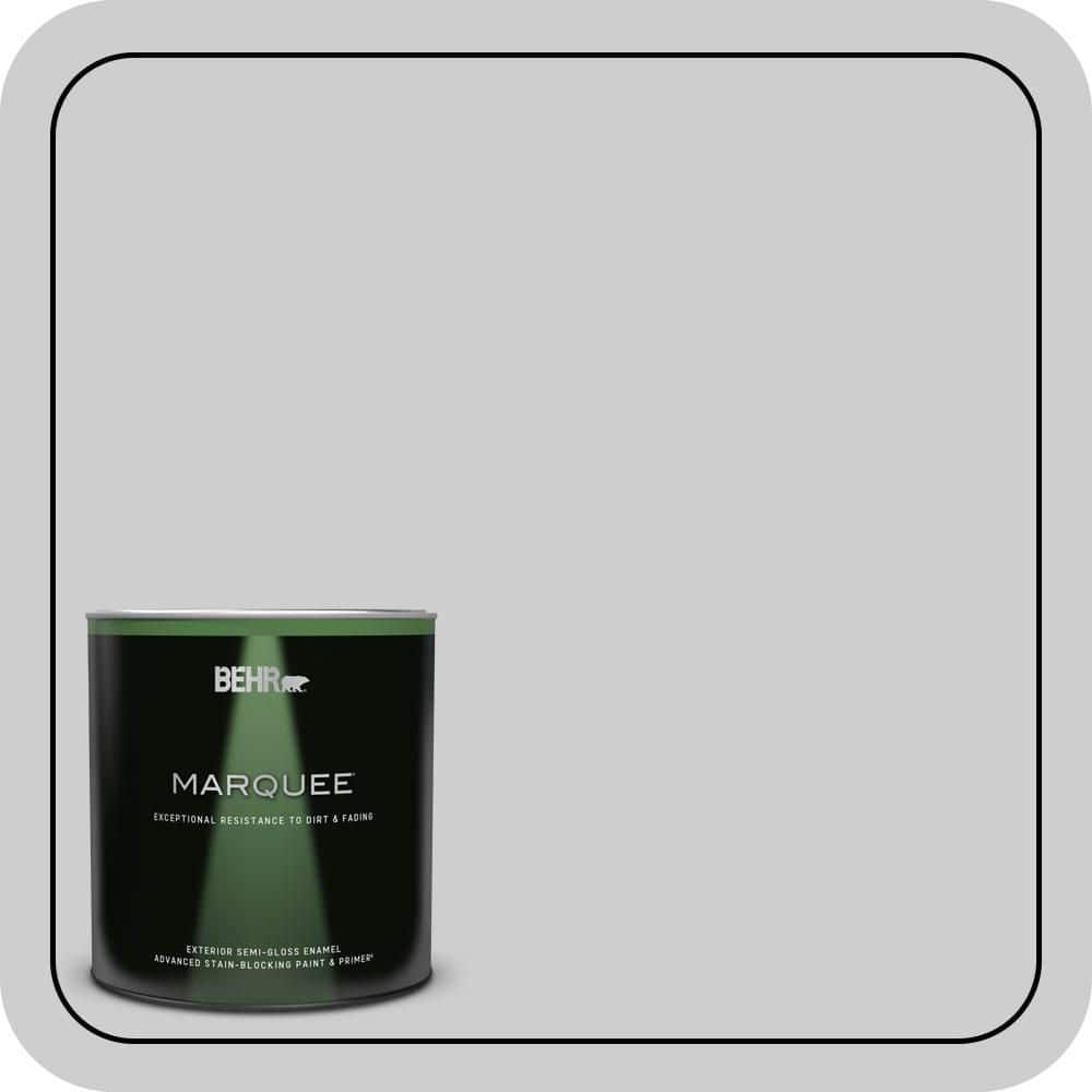 BEHR MARQUEE 1 qt. #770E-2 Silver Screen color Semi-Gloss Enamel ...