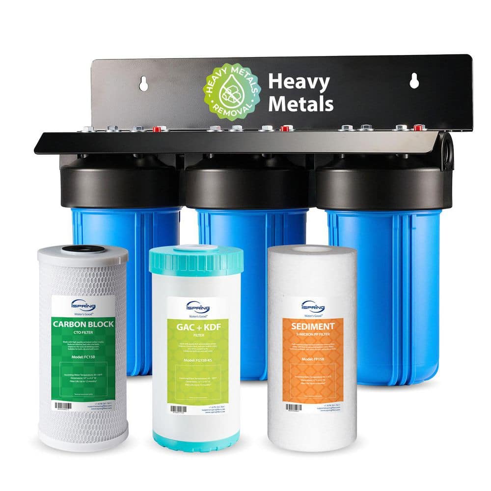 ISPRING WGB31B-KS 3-Stage Whole House Water Filter System, Reduces ...