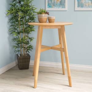 BYBLIGHT Kearsten 39.3 in. H Brown Round Bar Table Seats 2 BB-HL0298JF ...