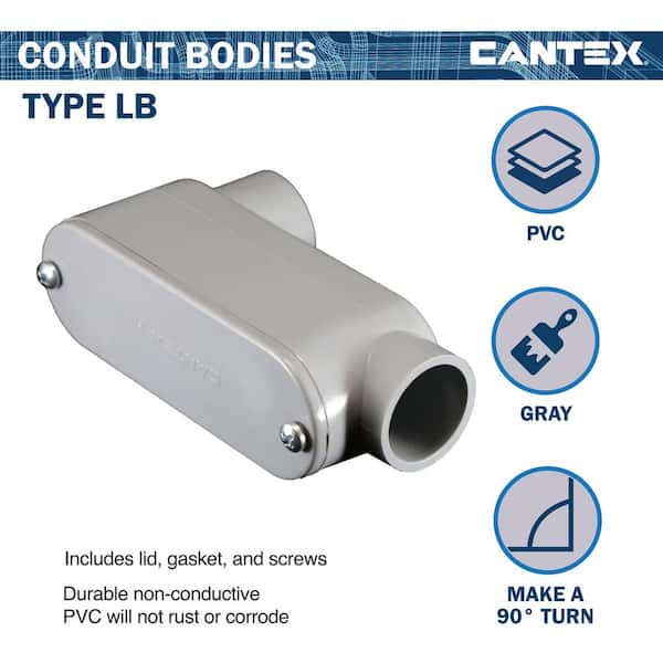 Cantex 1 In Type Lb Pvc Conduit Body Conduit Fitting For Cantex Pvc