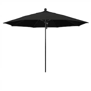 California Umbrella 11 ft. Grey Woodgrain Aluminum Market Patio ...
