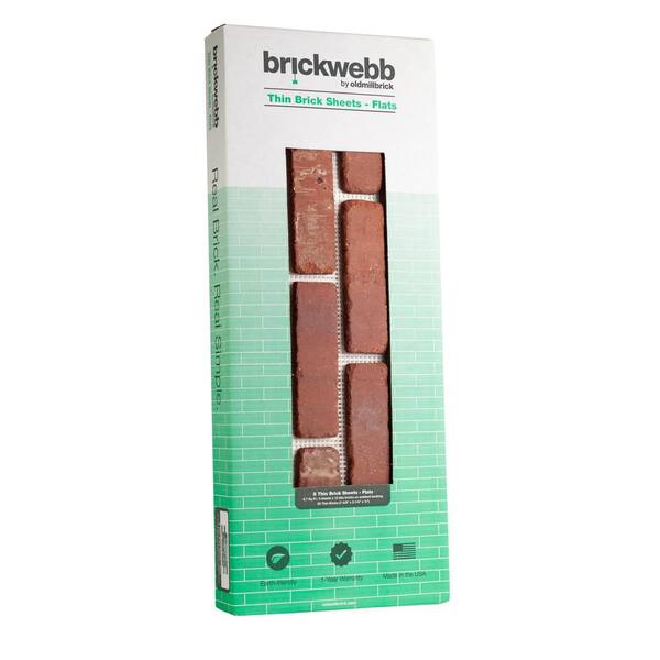 Old Mill Brick Brickwebb Columbia Street Thin Brick Sheets - Flats (Box ...