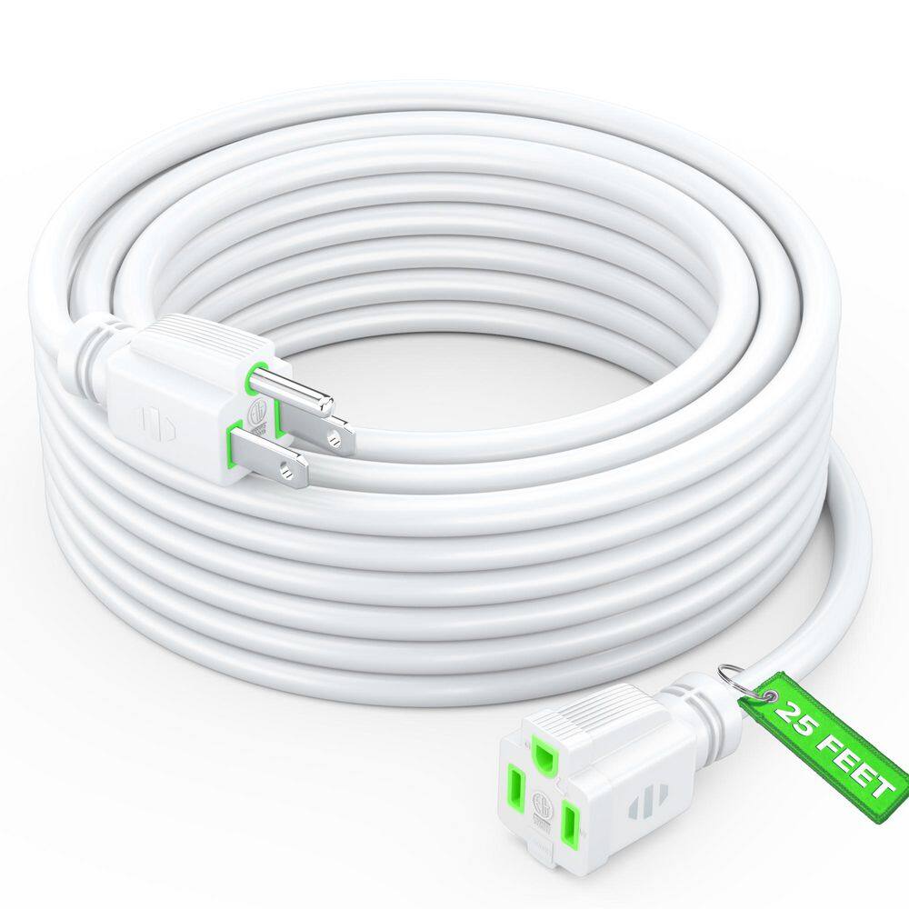 MAXIMM 25 ft. 16 / 3 Light Duty Indoor Extension Cord 13 Amps White ...