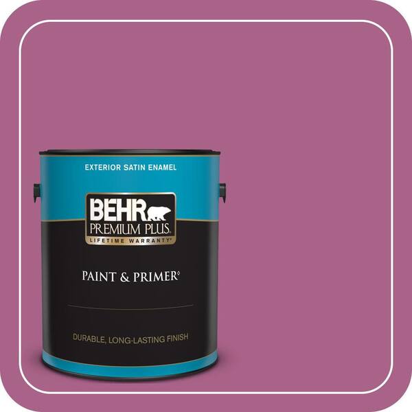 BEHR PREMIUM PLUS 1 gal. #690B-6 Wild Mulberry Satin Enamel Exterior ...