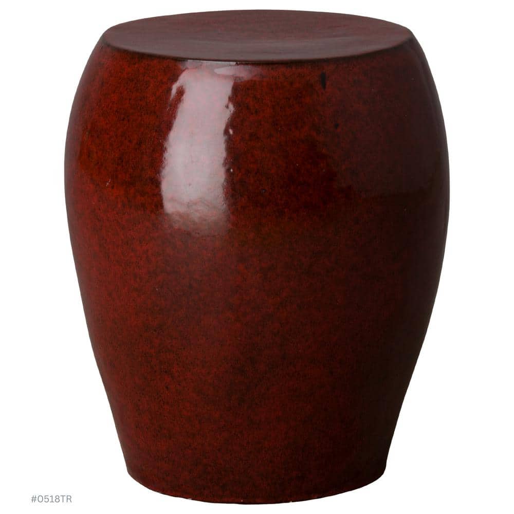 Emissary Seiji 18 in. H Tropical Red Round Ceramic Garden Stool 0518TR ...