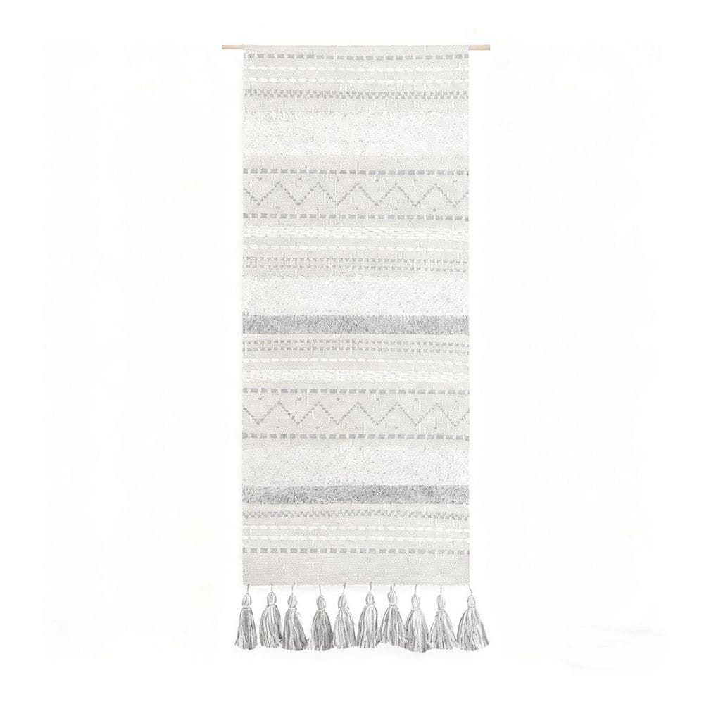 Grey 16 in x 36 in Blended Fabric Woven Boho Farmhouse Tapestry ...