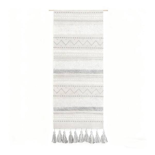 Grey 16 in x 36 in Blended Fabric Woven Boho Farmhouse Tapestry ...