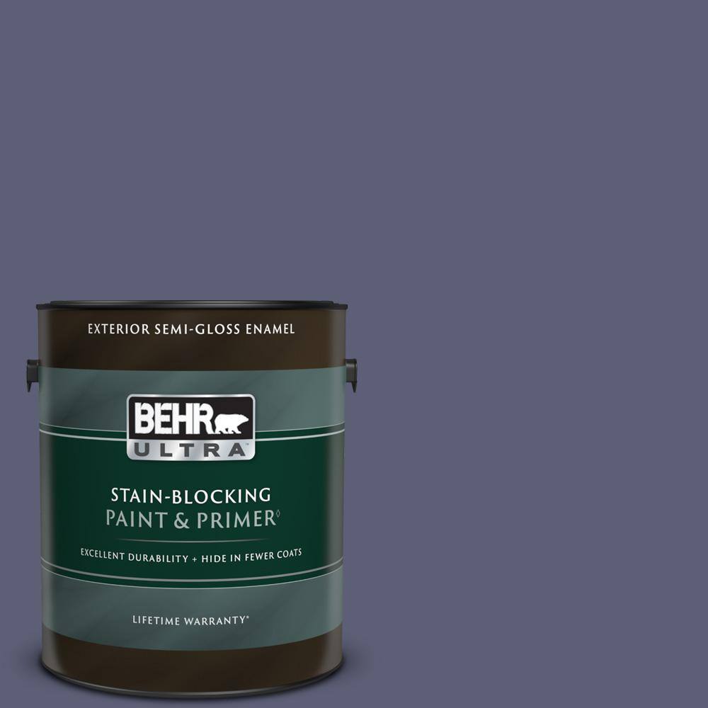 BEHR ULTRA 1 gal. #S560-6 Blue Blood Semi-Gloss Enamel Exterior Paint ...