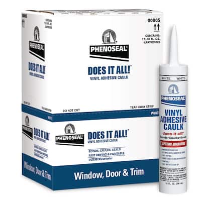 Phenoseal Does It All 10 oz. White Exterior/Interior Vinyl Adhesive ...